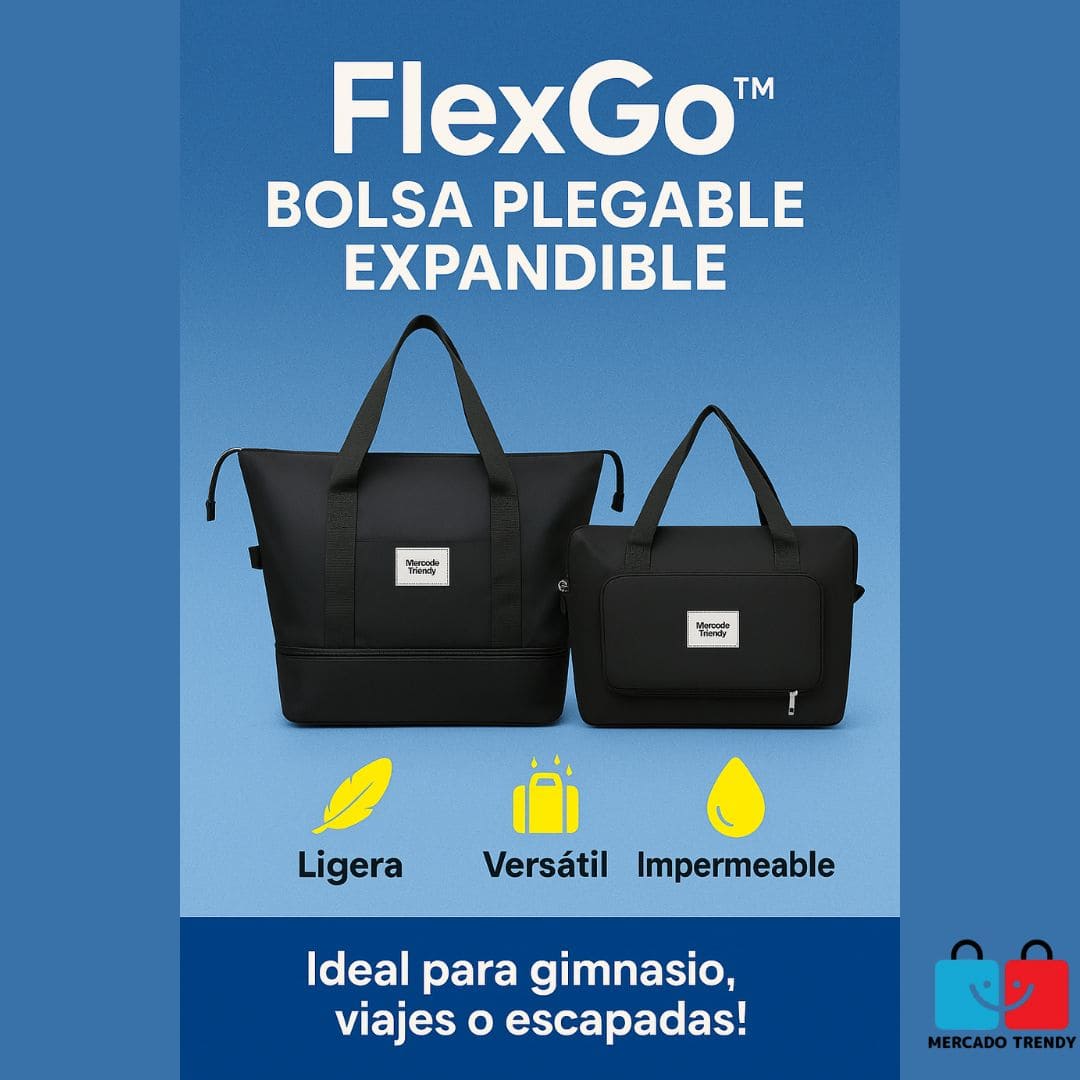 FlexGo™ – Bolsa Plegable Expandible – Mercado Trendy